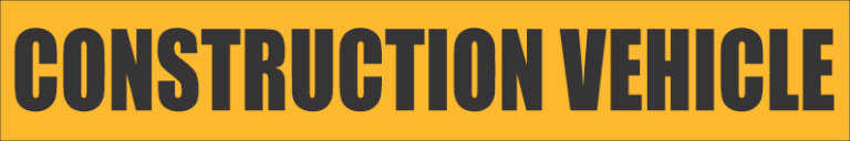 Construction Vehicle Decal, construction vehicle signage, construction ...